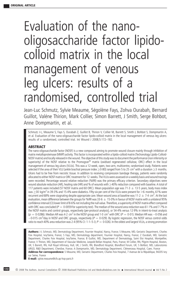 Evaluation of the Nanooligosaccharide Factor Lipido-Colloid Matrix in ...